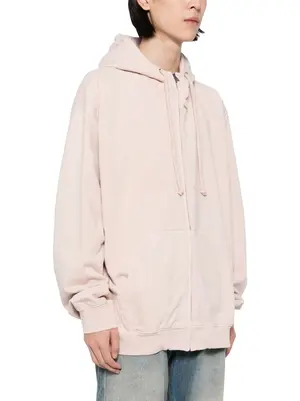 MAISON MARGIELA Logo-embroidered Hoodie - Pink