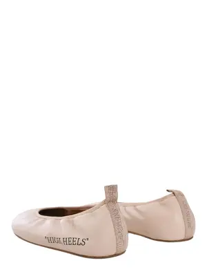 Off-White Leather Ballerinas - Neutrals