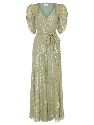 TEMPERLEY LONDON Kyra Maxi Wrap Dress - Green