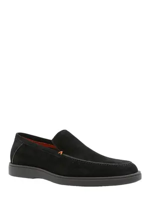 Santoni Suede Loafers - Black