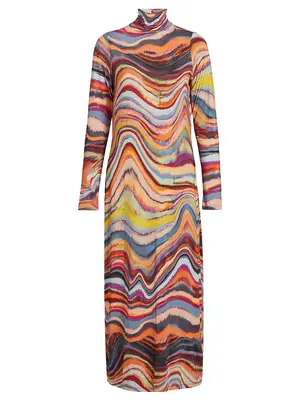 MARIE OLIVER Women's Paxton Abstract Striped Midi-Dress - Ammolite  Ammolite