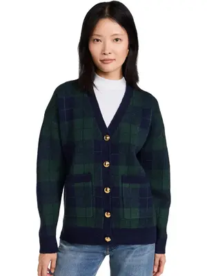 English Factory Check Cardigan - Green Multi