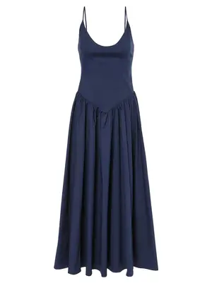 Staud Dena Cotton Midi Dress - Blue