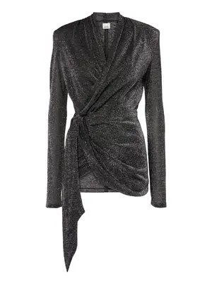 Isabel Marant Cinay Lamé Wrap Top - Black