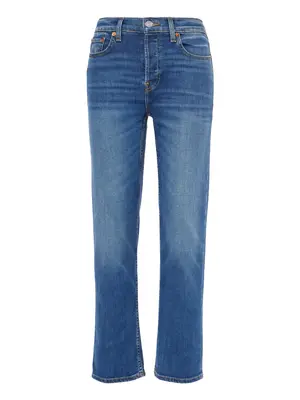 RE/DONE Stove Pipe Mid-rise Straight Jeans - Blue