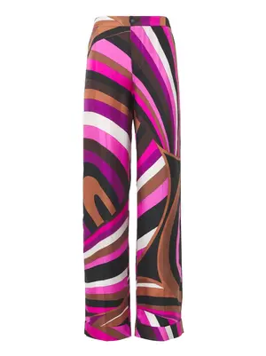 Emilio Pucci Iride High-rise Wide-leg Pants - Pink