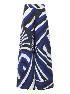 Emilio Pucci Iride Silk Twill Palazzo Pants - Blue
