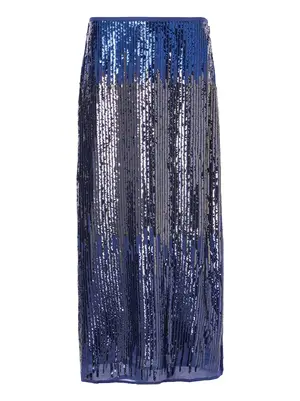 Rixo Kelly Sequined Midi Skirt - Blue
