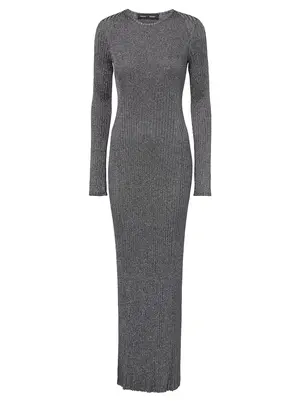 Proenza Schouler Joni Ribbed-knit Lamé Maxi Dress - Silver