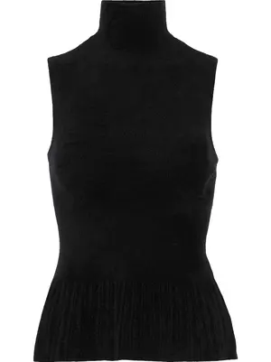 Proenza Schouler White Label Mackenzie Chenille Turtleneck Top - Black