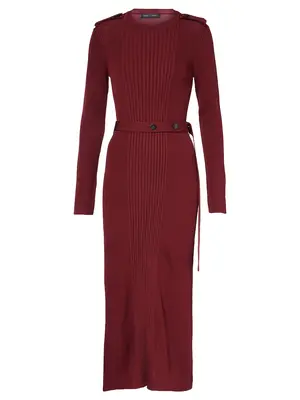 Proenza Schouler Lauryn Ribbed-knit Midi Dress - Red