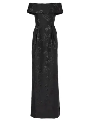 Rebecca Vallance Henrietta Brocade Bustier Gown - Black