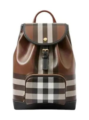 Burberry Check Backpack Dark Birch Brown