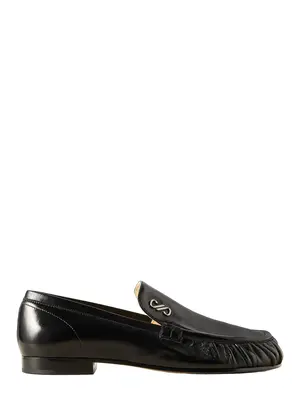 Proenza Schouler Park Embellished Glossed Textured-leather Loafers - Black
