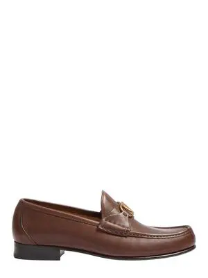 Valentino Garavani Leather Vlogo Loafers - Brown
