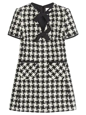 Valentino Garavani Houndstooth Mini Dress - Ivory