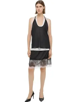 Helmut Lang Lace Slip Skirt - Black
