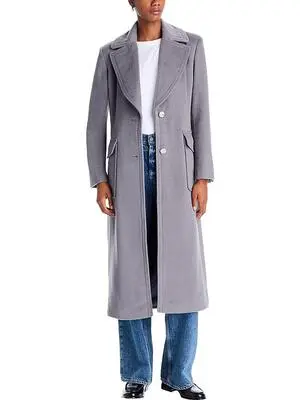 Bernardo Tailored Wool Melton Coat - Titanium