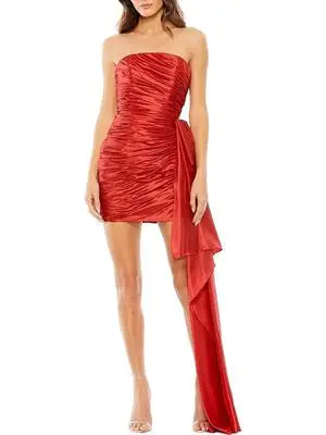 Mac Duggal Strapless Mini Dress - Red