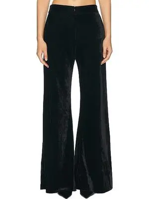 PatBO Velvet Wide Leg Pant - Black