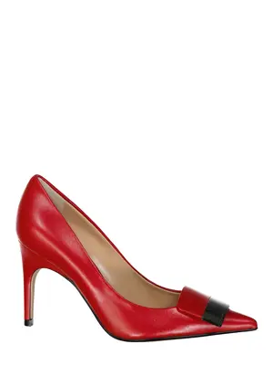 SERGIO ROSSI 090 Leather Pumps - Red