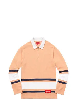 Supreme Half Zip Rugby Shirt - Peach