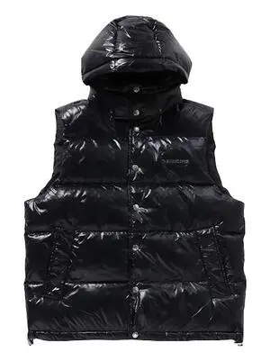 A BATHING APE Line Camo Debossed Nylon Down Vest - Black