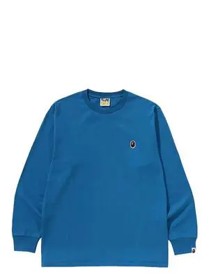 A BATHING APE One Point Long Sleeve Tee Shirt - Blue