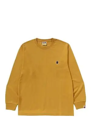 A BATHING APE One Point Long Sleeve Tee Shirt - Yellow