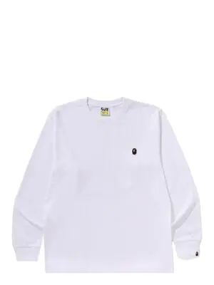 A BATHING APE One Point Long Sleeve Tee Shirt - White