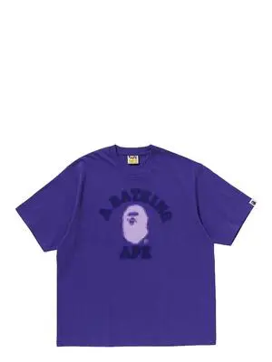 A BATHING APE Pixal College Relaxed Fit Tee Shirt - Purple