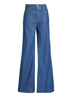 Zimmermann High-rise Wide-leg Jeans - Mid Denim