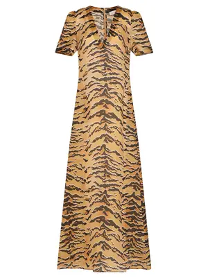 Zimmermann Tiger-print Silk Maxi Dress - Animal Print