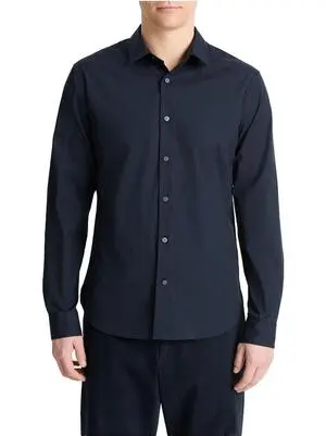 Vince Stretch-Cotton Poplin Shirt Black