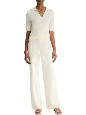 Vince Vince Colette High-Rise Fluid Satin Bias Pant Natural
