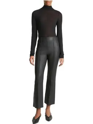 Vince Stretch-leather Crop Flare Pants - Black