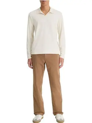 Vince Milano Pima Cotton-blend Johnny-collar Shirt - Neutral / White