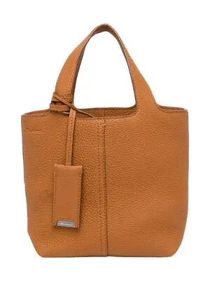 Santoni Santoni Mini Chapelier Leather Bag Light Brown