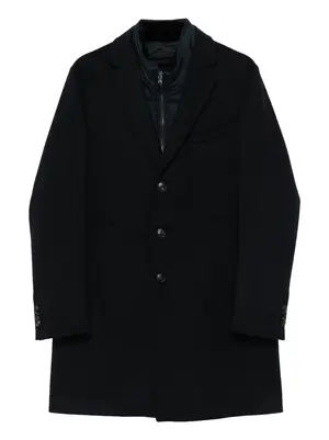 BARBA NAPOLI Felted Virgin Wool-cashmere Blend Coat - Blue