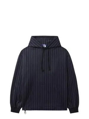 Junya Watanabe Stripe Pattern Hoodie - Blue