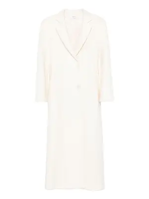 Alexander McQueen Moulded-shoulder Double-breasted Coat - Neutrals