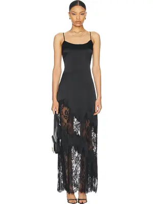 L'Agence Silvana Lace Gown - Black
