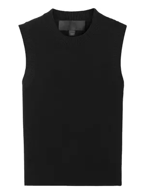NILI LOTAN May Cropped Cashmere Tank - Black