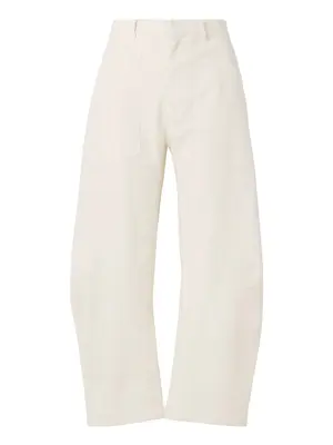 NILI LOTAN Nili Lotan Shon Cotton-Blend Twill Barrel-Leg Pants