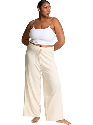 Victoria's Secret Luxe Crème Knit Lounge Pants - White,ivory