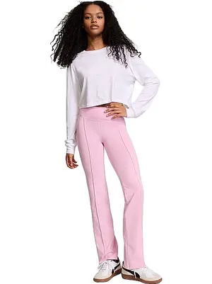 Pink All-day Cotton Straight-leg Pants - Pink