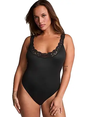Victoria's Secret Smooth & Lace Bodysuit - Black