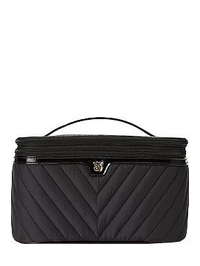 Victoria's Secret Victoria's Secret Express Train Case With Striped Pattern Black