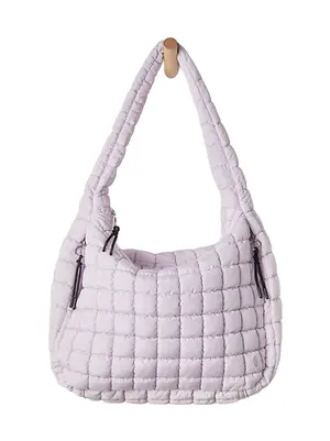 Free People Quilted Carryall Bag Rose Wash