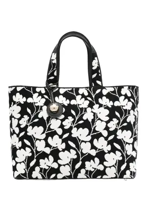 Furla Floral Jacquard Tote Bag - Black
